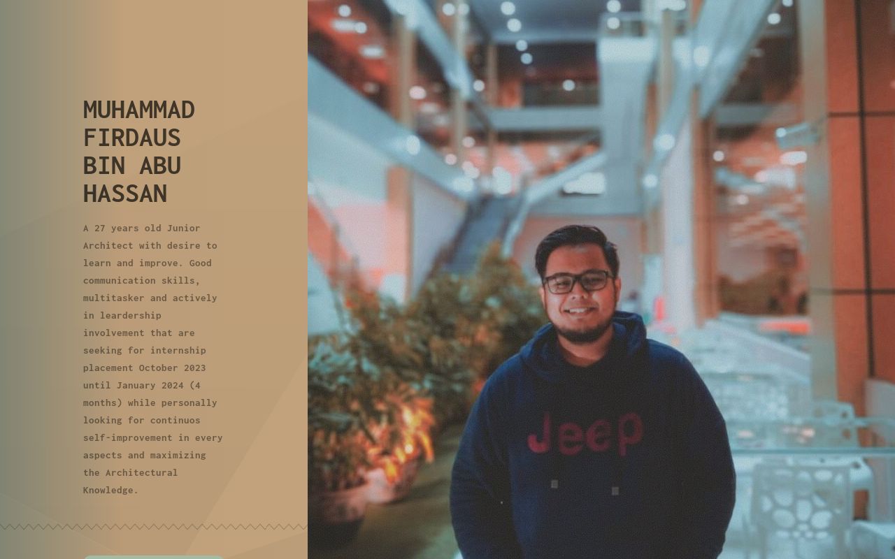 MUHAMMAD FIRDAUS ARCHITECTURAL PORTFOLIO